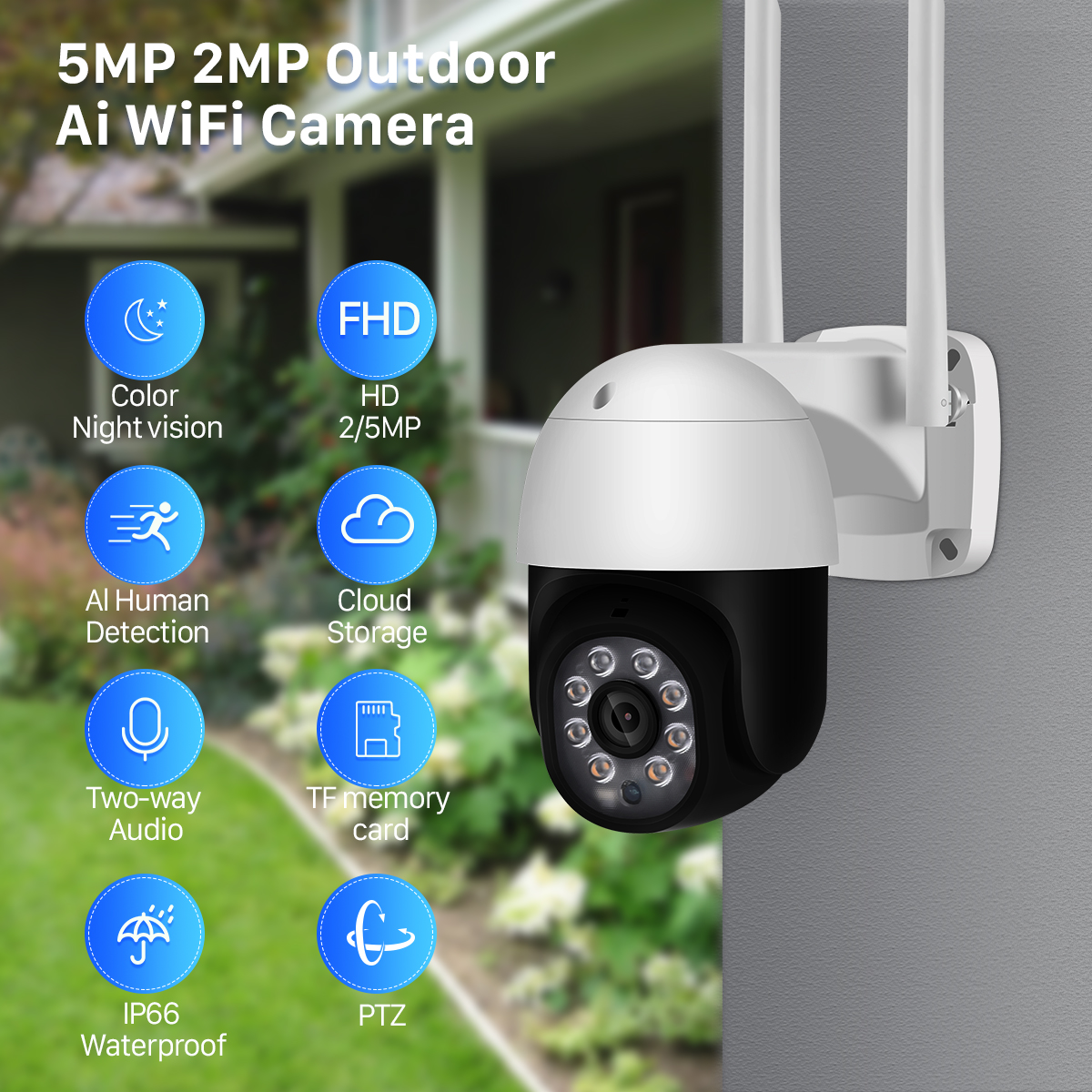 CCTV Camera Wireless Outdoor 1080P PTZ Auto Tracking Video Cloud ...