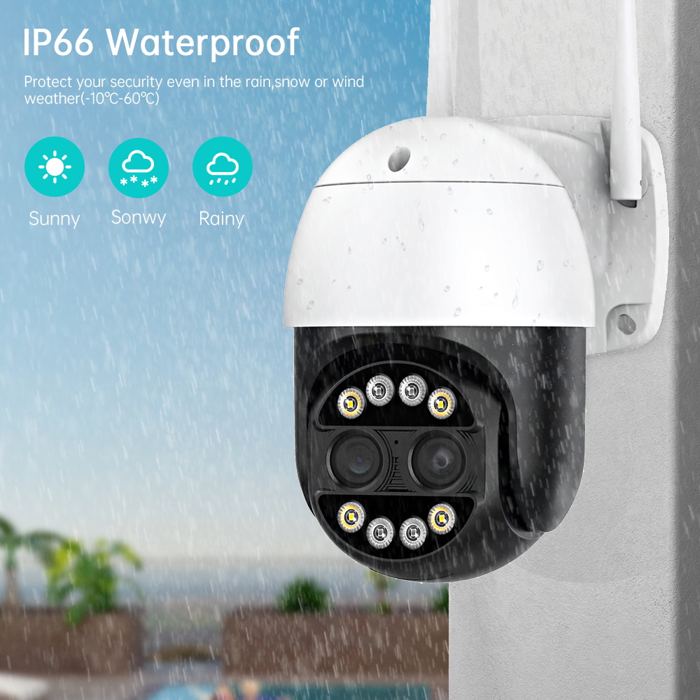 4MP+4MP Dual Lens Wireless PTZ Camera Smart Home Colorful Night Vision ...