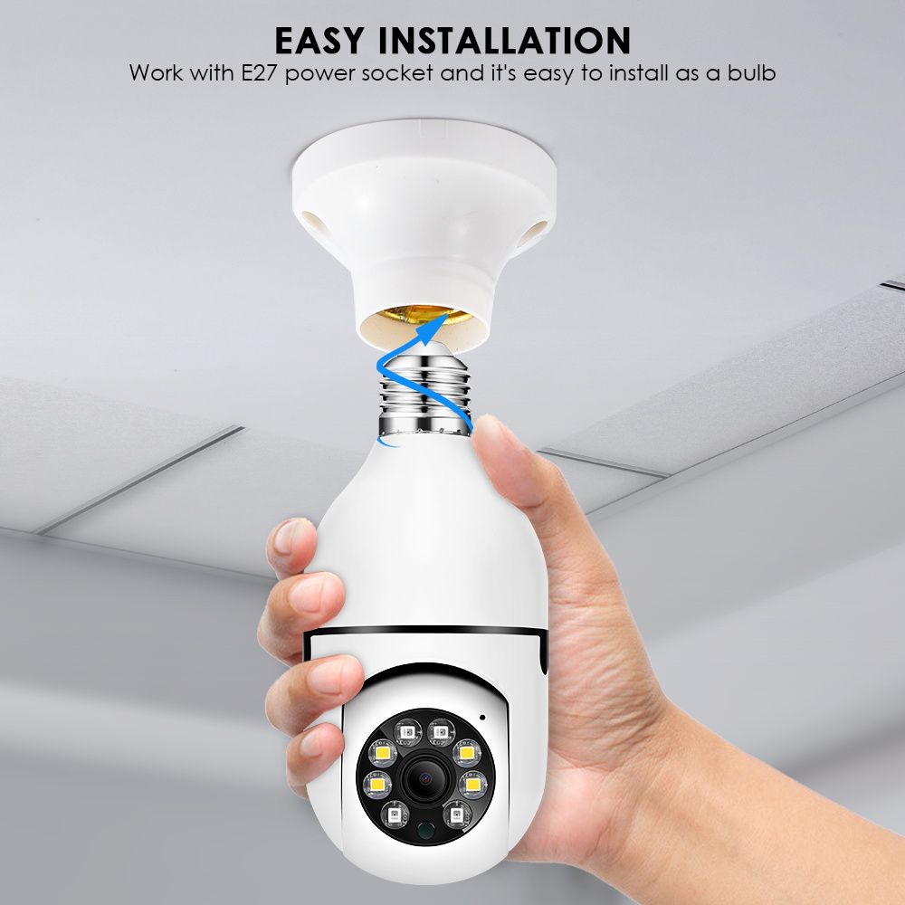 1080P E27 IP WiFi Security Camera Pan-Tilt Panoramic Dual Light ...