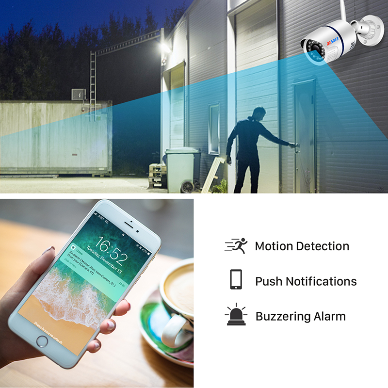 Smart Outdoor Bullet Security Camera IP66 Waterproof Human Detection ...