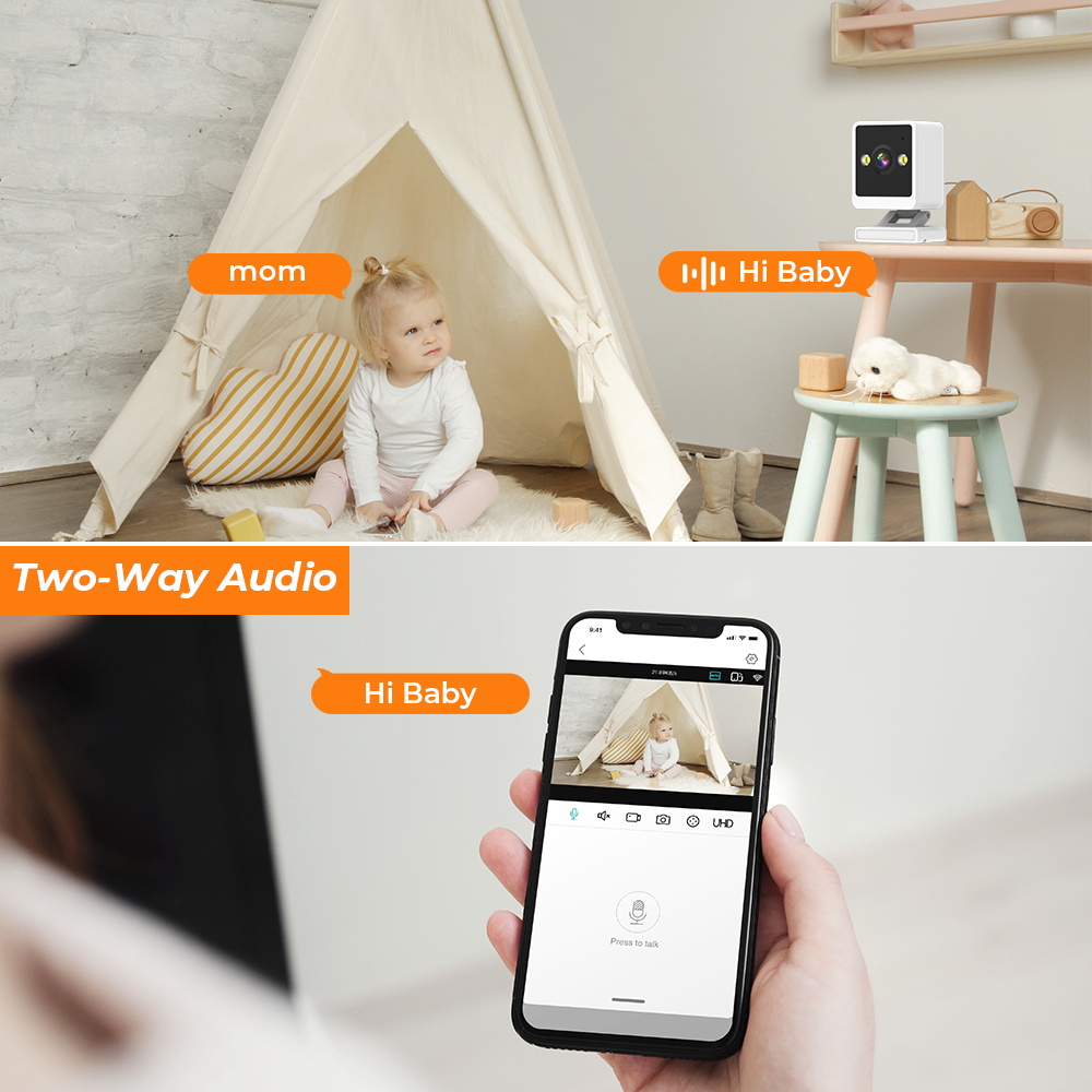 1080P Mini Home Security Camera Wifi AI Motion Detection Two Way Audio ...