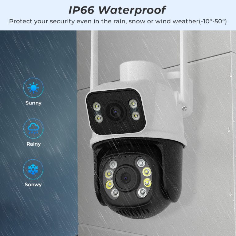 8MP Wireless Ip Home Security Camera Dual Lens System PTZ Bullet ...